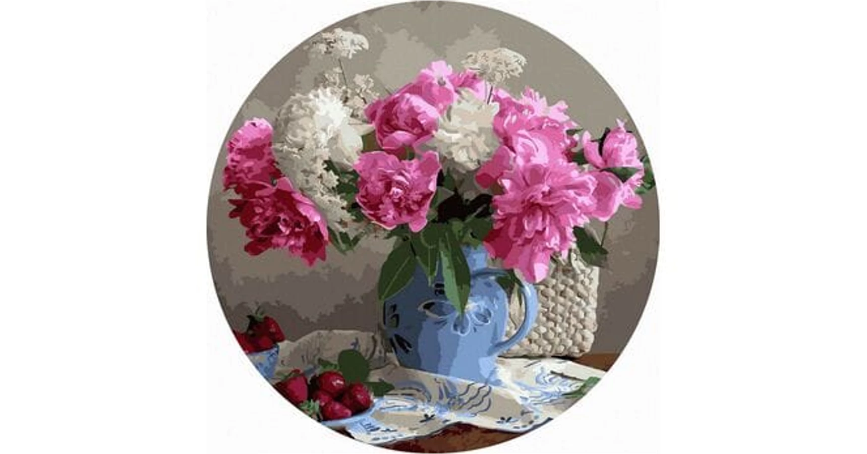 Színek kavalkádja - Számfestő készlet, kerek kerettel (40x40 cm)